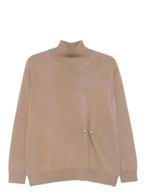 Fabiana Filippi High-neck Sweater With Button Detail - Neutrals