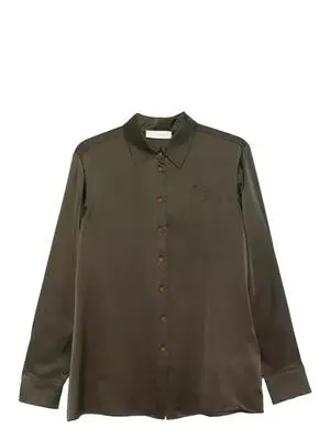 Zimmermann Embroidered Silk Shirt - Green