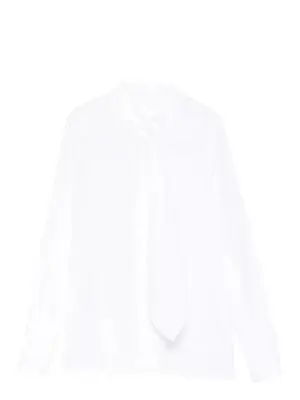 TRAME AUREE Tie-neck Blouse - White
