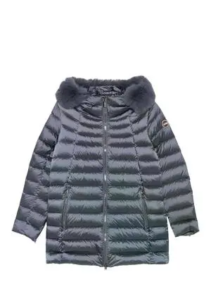 COLMAR Quilted Fur-trimmed Coat - Blue