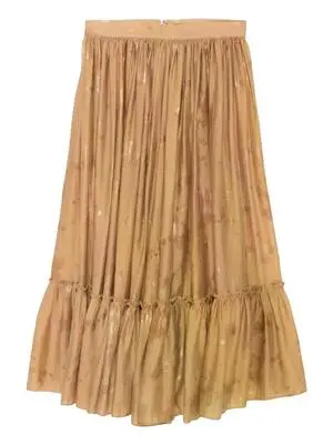 BLAKLACE Straight Hem Skirt - Brown