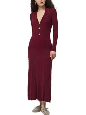 French Connection Knit Maxi Dress - Cabernet