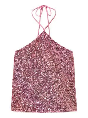 TWINSET Sequined Halter Top - Pink