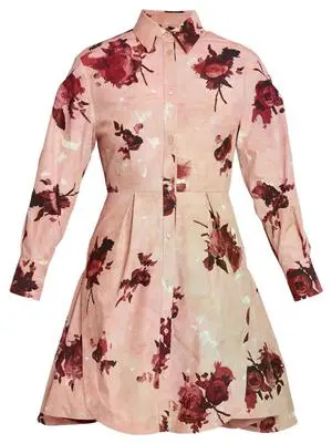 Erdem Floral-print Shirt Dress - Pink