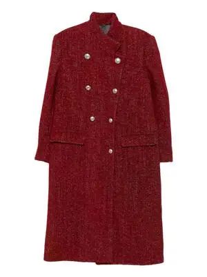 Isabel Marant Herringbone Double-breasted Coat - Red