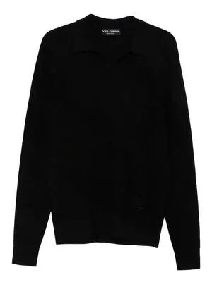 Dolce & Gabbana Polo-neck Long Sleeve Sweater - Black