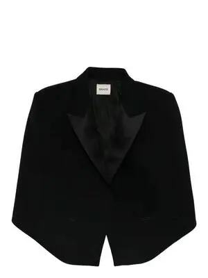 KHAITE Satin-Lapel Cropped Jacket