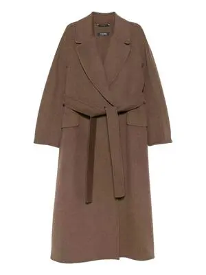 Max Mara Belted Lapel Coat - Brown