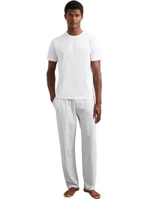 REISS Hugo Cotton Jersey Logo-waistband Joggers With Stretch - Soft Grey