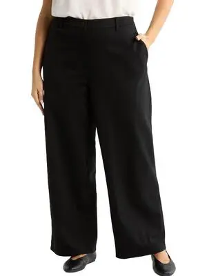EILEEN FISHER High Waist Wide Leg Pants
