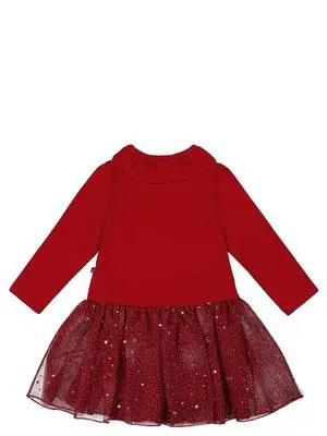 DEUX PAR DEUX Bi-material Dress With Glittering Skirt - Red