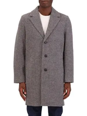 Bagatelle Houndstooth Topcoat - Grey-navy Houndstooth