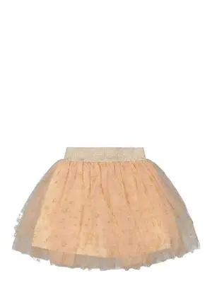 DEUX PAR DEUX Multi Layer Glittering Mesh Skirt - Beige