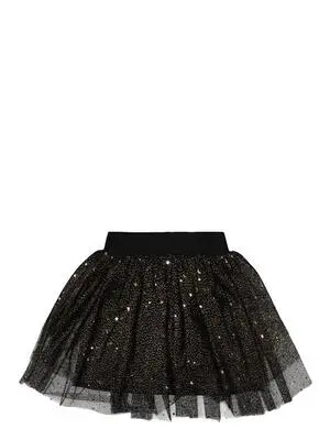 DEUX PAR DEUX Multi Layer Glittering Mesh Skirt - Black