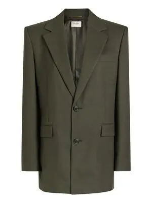 Saint Laurent Wool Blazer - Khaki