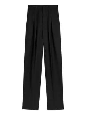 Saint Laurent Wide-leg Wool Trousers - Black
