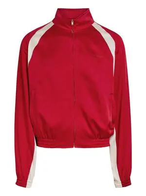 Saint Laurent Satin-crepe Track Jacket - Red