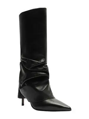 Schutz Mikki Up Cloak Pointed Toe Boot - Black
