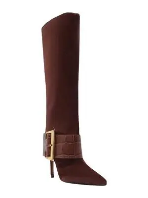 Schutz Beatrix Pointed Toe Boots - Root Brown