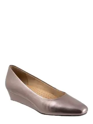Trotters Denisse Wedge Pump Rose Pewter