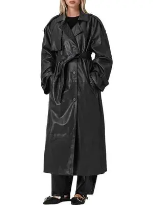 ALLSAINTS Reed Leather Trench - Black