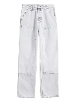 Carhartt Work In Progress Double Knee Organic Cotton Canvas Carpenter Pants - Black Chalk Wash