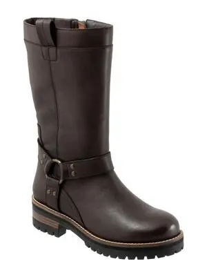 Softwalk Lug Sole Leather Boots - Dark Brown