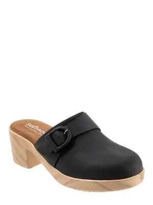 Softwalk Ferrara Platform Mule Black Oily