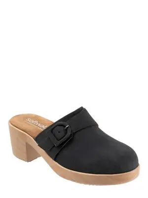Softwalk Ferrara Platform Mule Navy Nubuck
