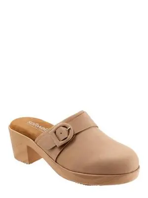 Softwalk Ferrara Platform Mule Taupe Oily