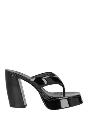 GIA BORGHINI Leather Thong Sandals - Black