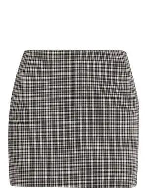 Theory Plaid Mini Skirt - Almond Multi