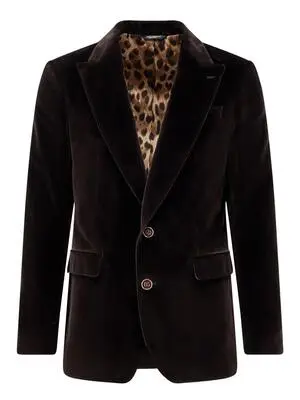 Dolce & Gabbana Velvet Blazer - Brown