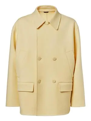Fendi Double-breasted Virgin Wool Coat - Yellow