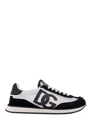 Dolce & Gabbana Mesh And Suede Low-top Sneakers - Black