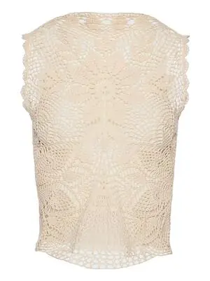 Magda Butrym Lace Crochet Sleeveless Top - Ivory