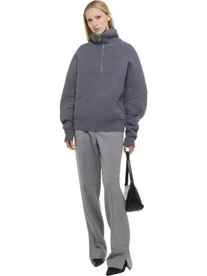 Helmut Lang Apex Quarter-zip Sweater - Med Grey