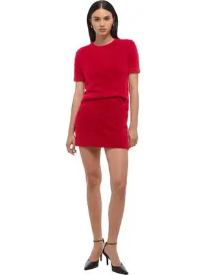 Helmut Lang Sweater Mini Skirt - Red