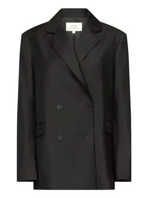 Loulou De Saison Double-breasted Blazer With Notched Lapels - Black