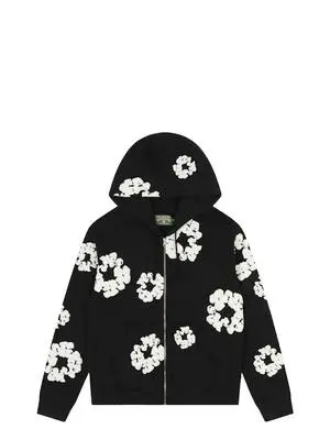 DENIM TEARS Cotton Wreath Zip Hoodie - Black