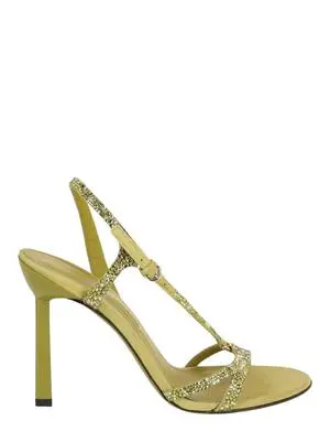 FERRAGAMO Jole X5 Crystal Embellished Heels - Green
