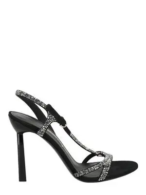 FERRAGAMO Jole X5 Crystal Embellished Heels - Black