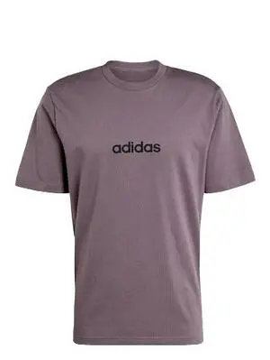 Adidas Essentials Linear Single Jersey Tee Shirt - Grey Strata Black