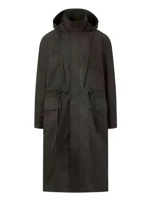 STUDIO TOMBOY Hooded Drawstring Coat - Black