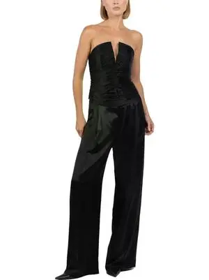 THE SEI Ruched Strapless Top - Black