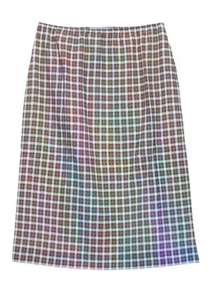 Prada Check-print Midi Skirt - Blue