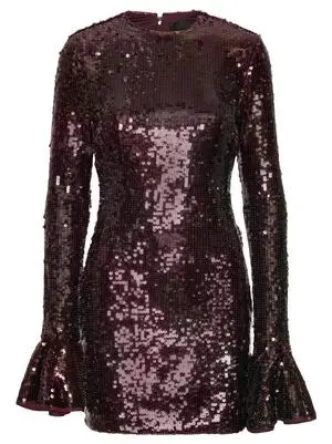 ROTATE BY BIRGER CHRISTENSEN Sequin-Embellished Mini Dress Red