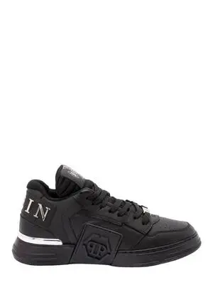 Philipp Plein Leather Sneakers - Black