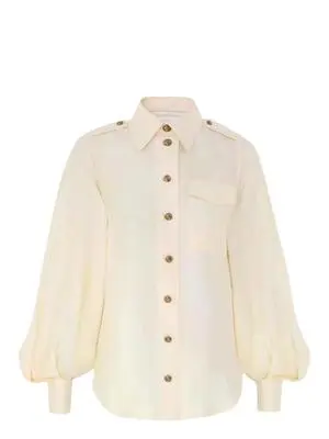 Zimmermann Utility Silk Shirt - Neutrals