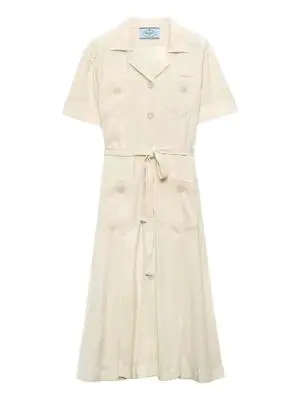Prada Lace Shirt Dress - Neutrals